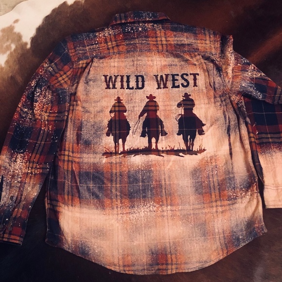 Distressed Flannel | Tops | Distressed Flannel Wild West | Poshmark